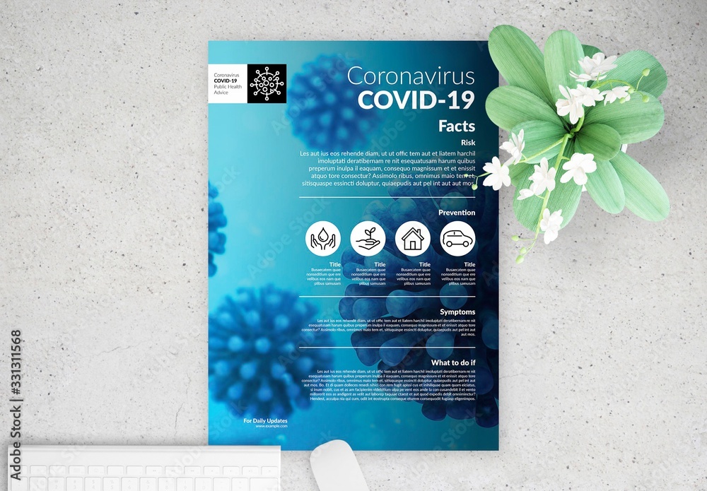 Poster Layout with Coronavirus Information Stock Template | Adobe Stock