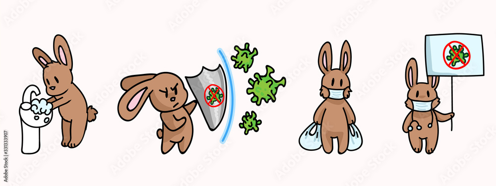 Corona virus kids cartoon fight set infographic. Viral flu info cute ...