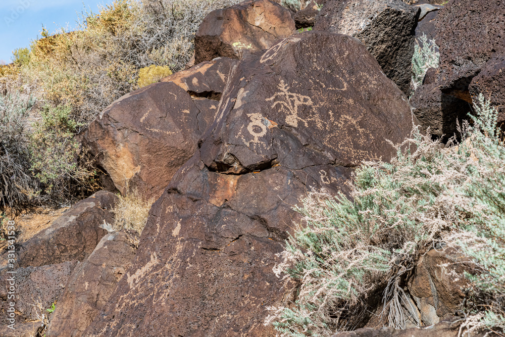 Petroglyphs Native American Art at Petroglyphs National Monument Stock ...