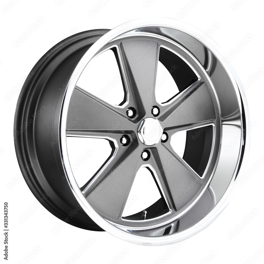Car Rim Isolated on White Background. Modern Auto Parts. Polished ...