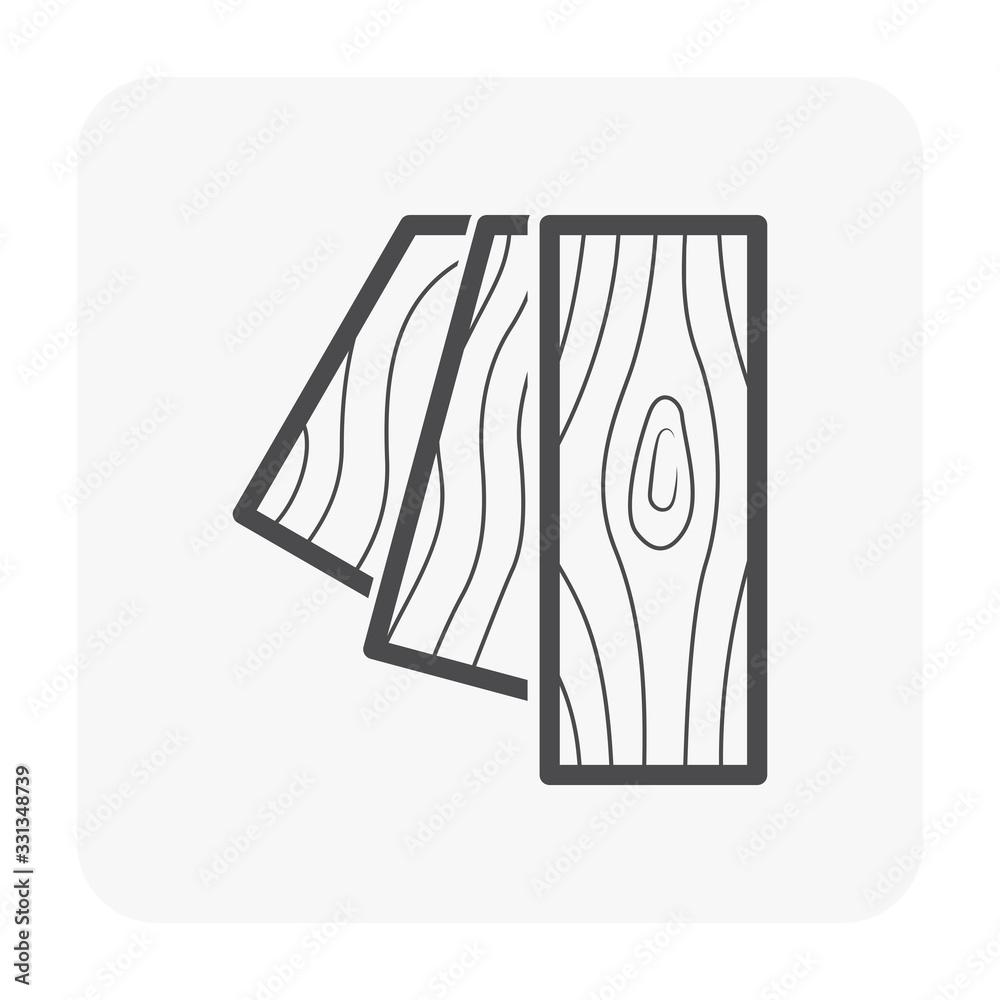 Timber or lumber icon. That is wood has been sawed or split process ...