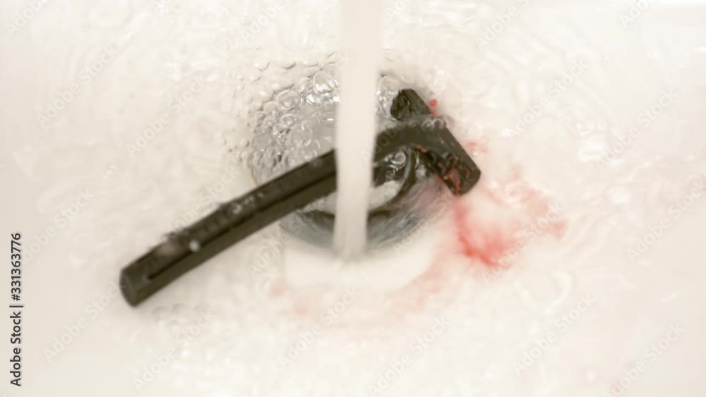 injury during the shaving. razor falls into the water flow in the ...