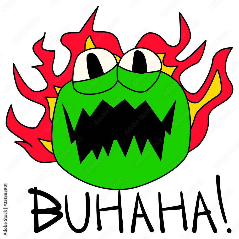 Malevolently laughing toad. Wicked frog with a terrifying laugh ...