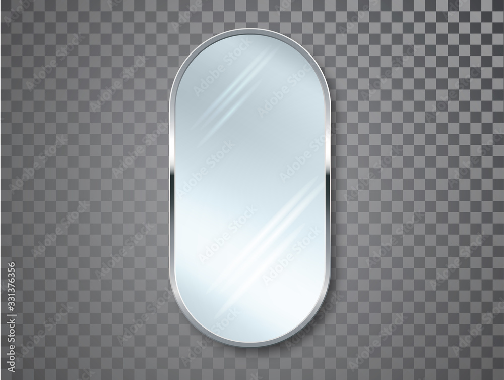 Mirrors with blurry reflection. Mirror frames or mirror decor interior ...