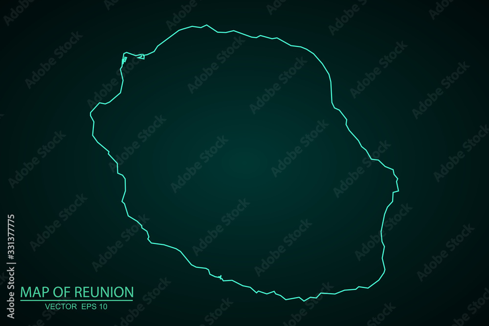 Map of La Réunion,La Reunion vector map, isolated on white background ...