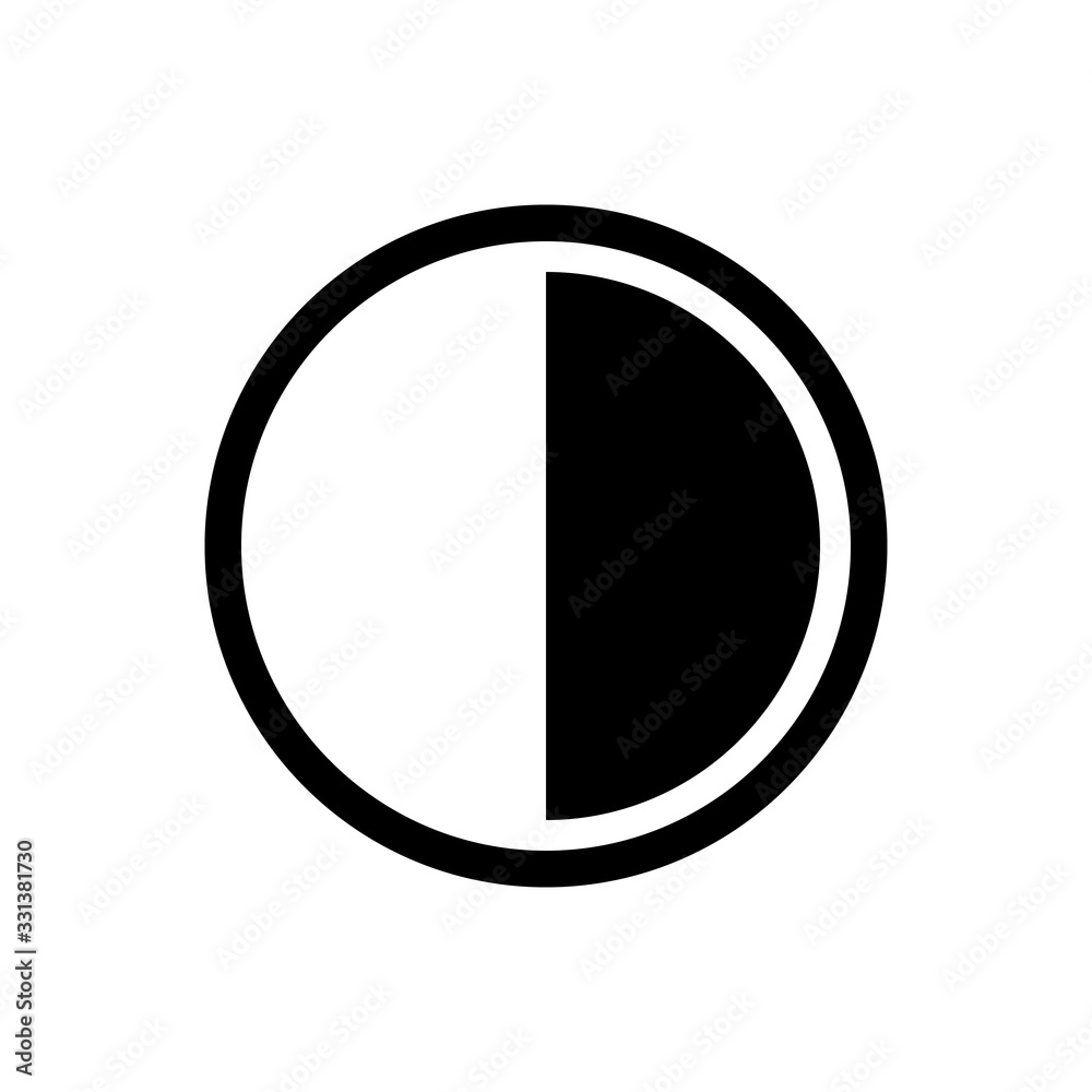 Contrast outline icon isolated. Symbol, logo illustration for mobile ...