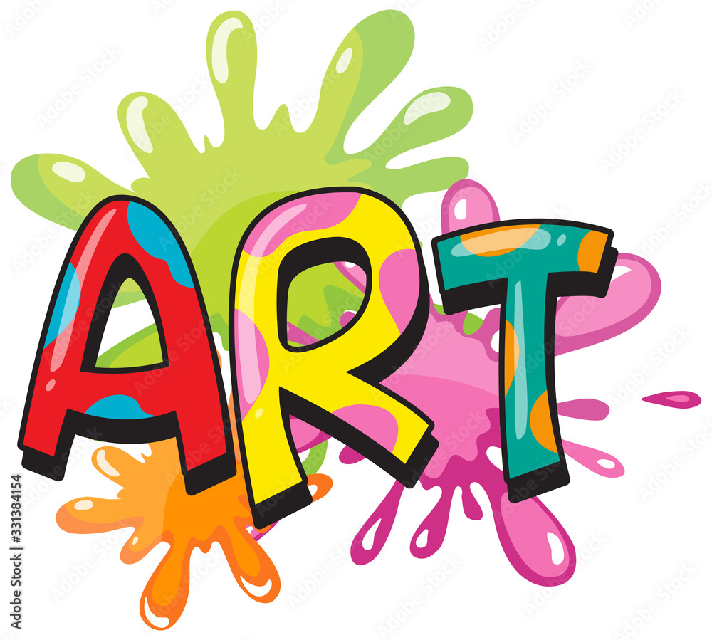 Font design for word art with colorful watercolor background Stock ...