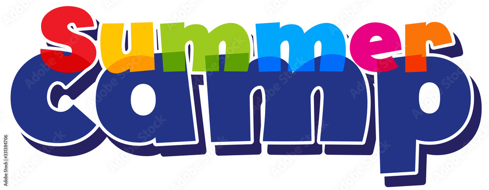 Font design for word summer camp on white background Stock Vector ...