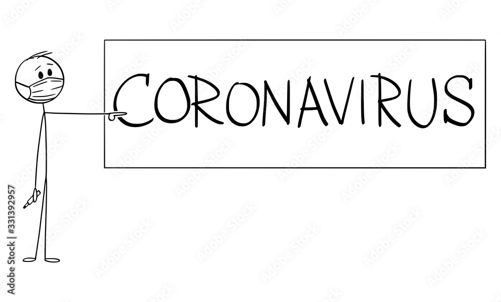 Vector cartoon stick figure drawing conceptual illustration of man or ...