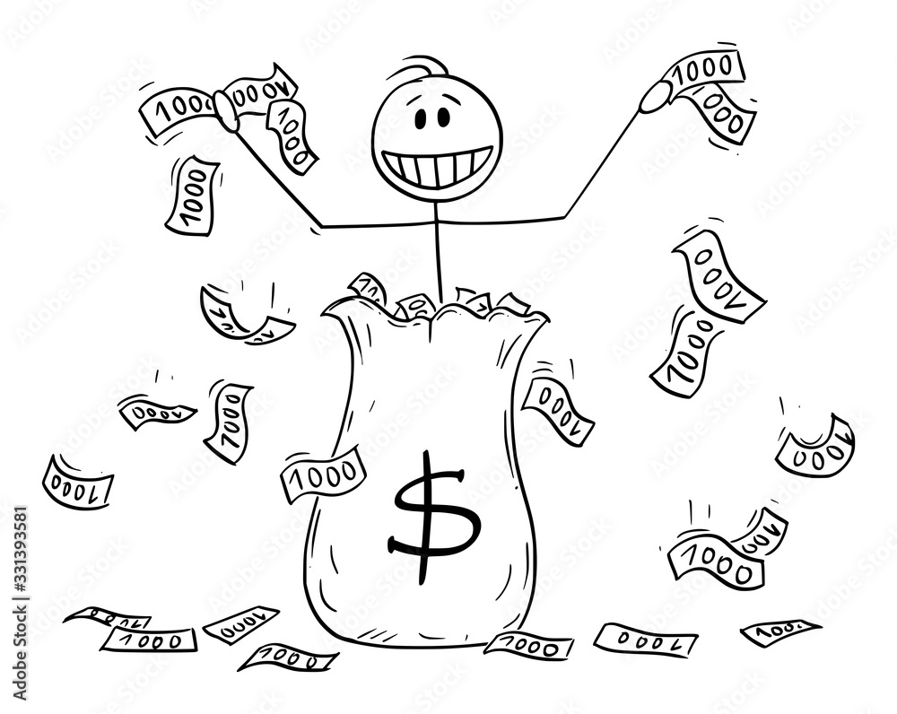 Vector cartoon stick figure drawing conceptual illustration of man or ...