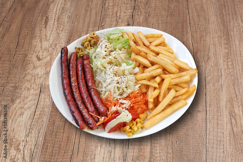 Fast food Snack and french fries. Each snack have a clipping path Stock ...