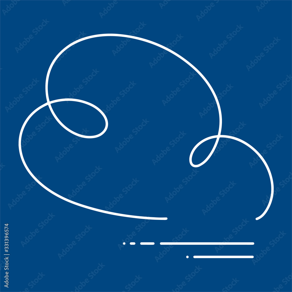 Minimalist line art cloud, the color of the year 2020 - classic blue ...
