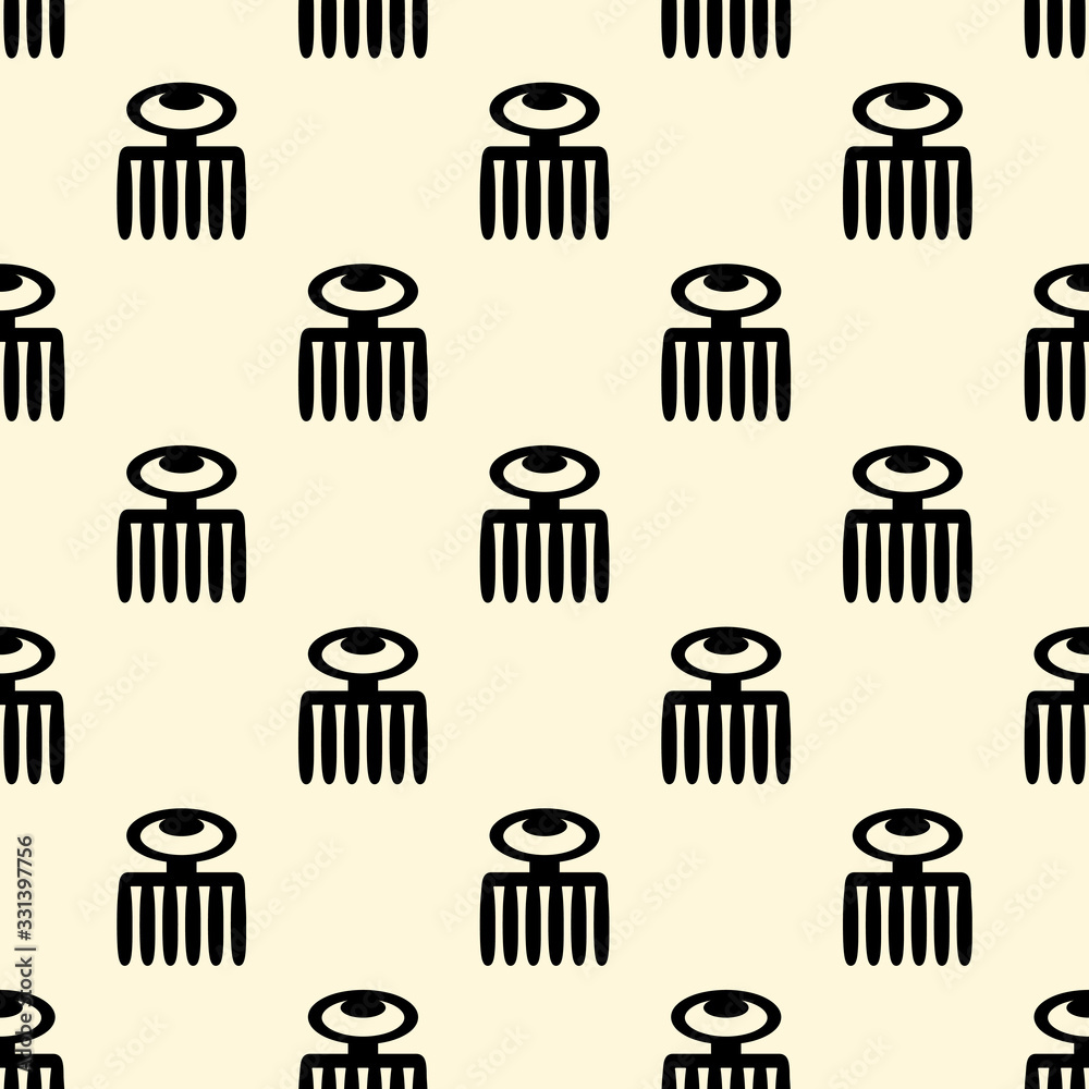 Vector seamless pattern with adinkra characters . Ritual screen ...