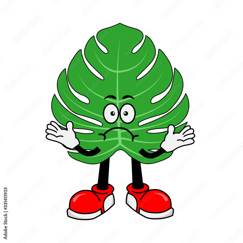 Green Leaf Cartoon characters illustration vector Stock Vector | Adobe ...