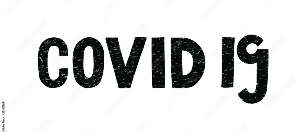 COVID 19 vector lettering of hand drawn. Calligraphy template for ...
