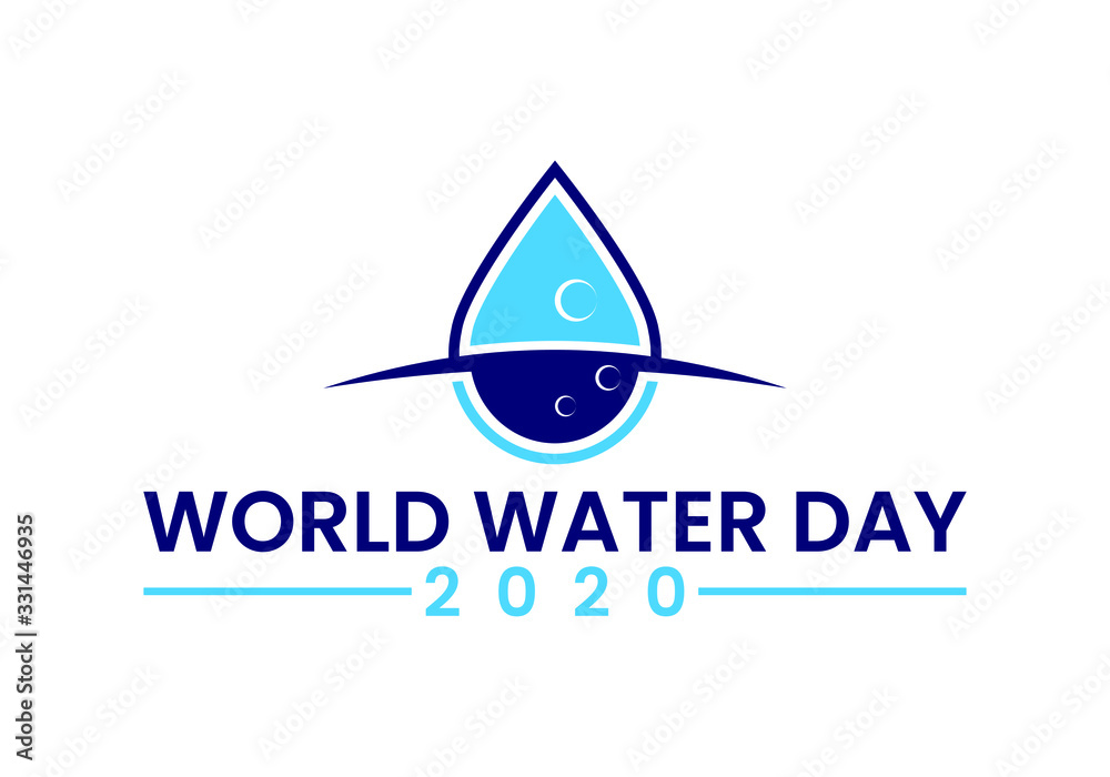 World water day 2020 logo sign symbol, Water and Climate Change. Vector ...