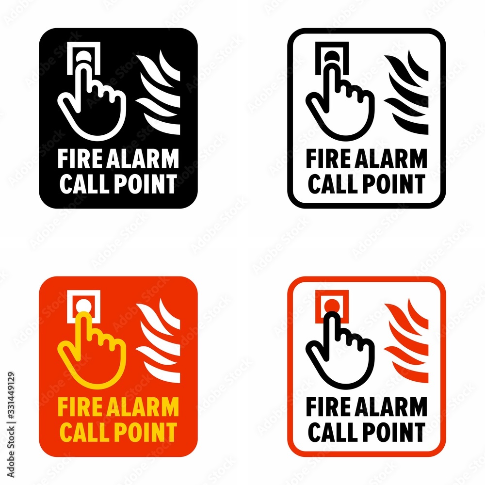 "Fire alarm call point" safety information sign Stock Illustration ...