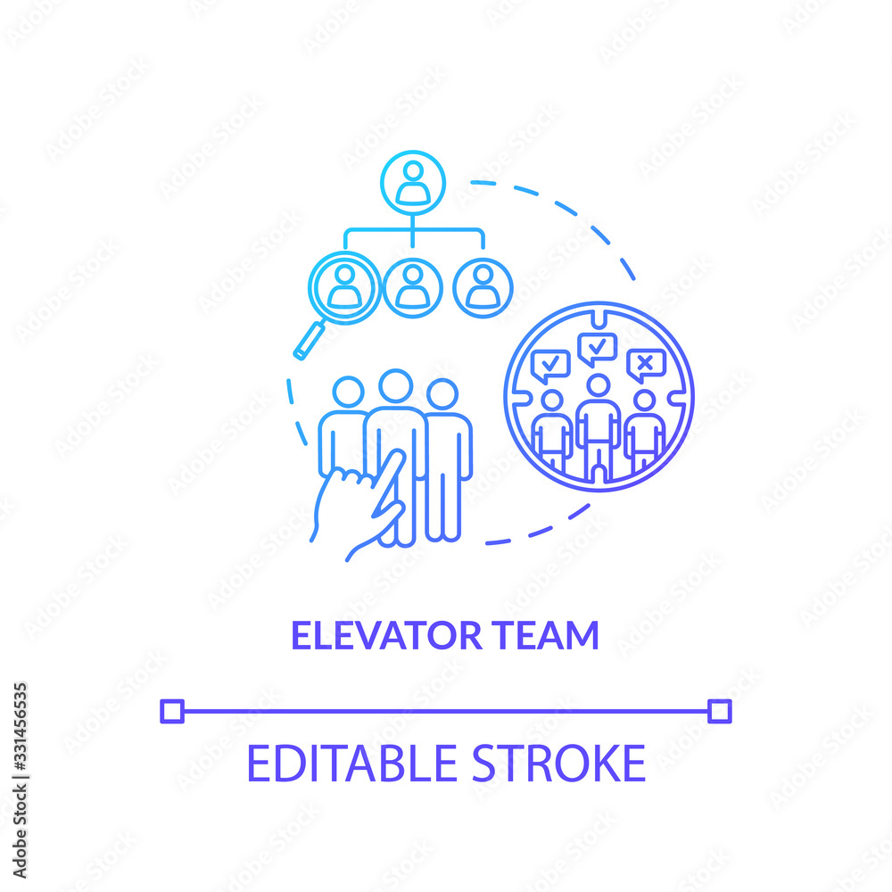 Elevator team, staff collaboration type concept icon. Workers on-demand ...