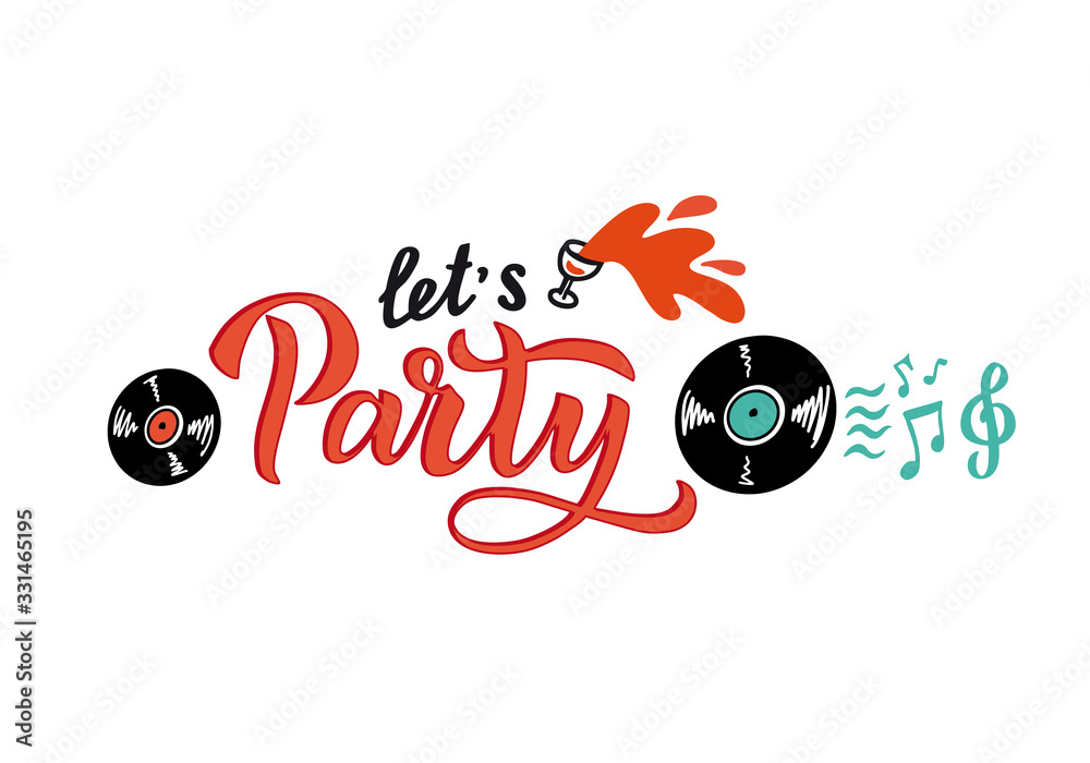 Let's Party - Quote with festive salute for Creative Invitation Flyer ...