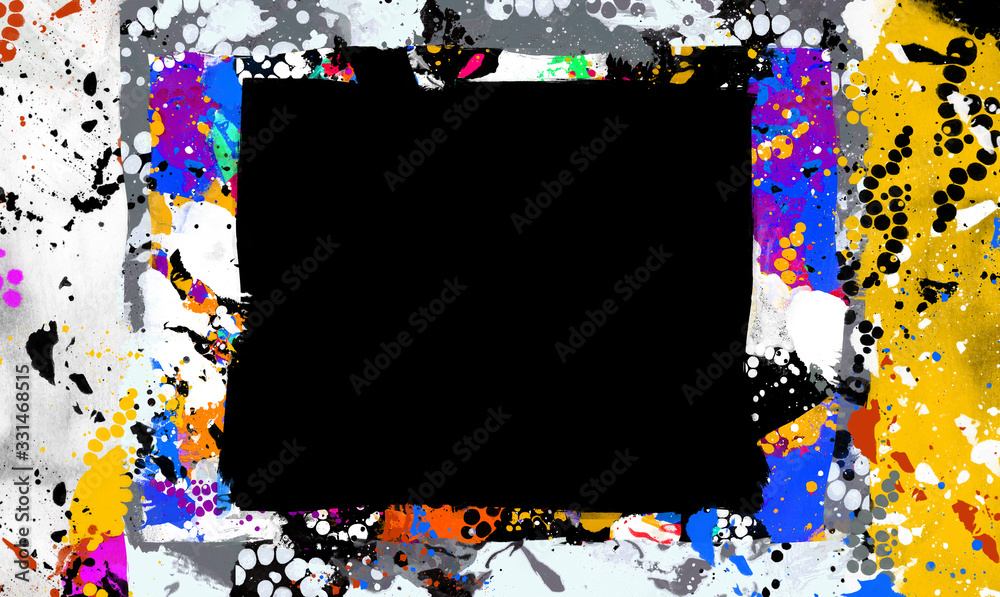 Artwork modern border frame of the vivid oil paint. Stock Illustration ...