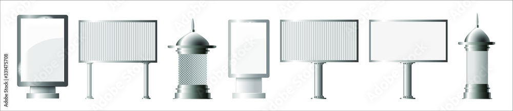 Billboard flat Set of different perspectives advertising construction ...