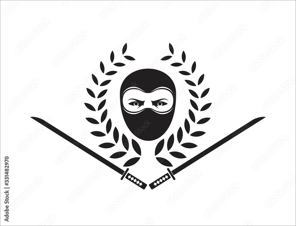 ninja sword logo vector Stock Vector | Adobe Stock