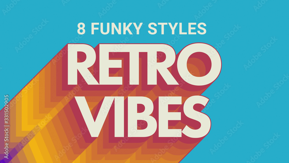 Retro Vibes 8 Funky Titles Animations Stock Template | Adobe Stock