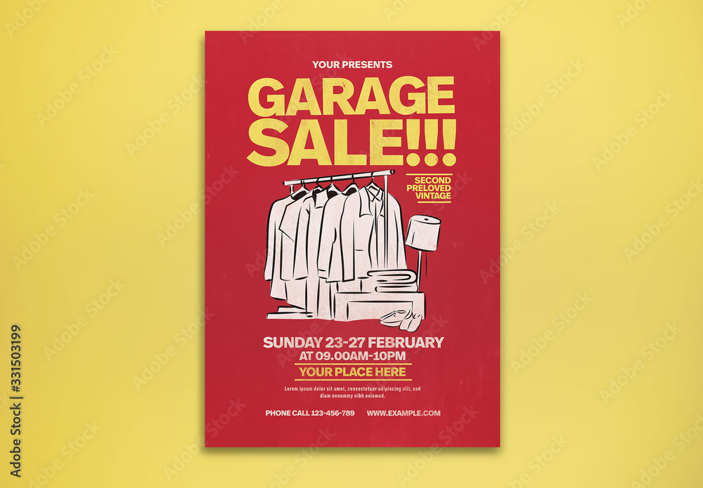 Garage Sale Flyer Layout Stock Template | Adobe Stock