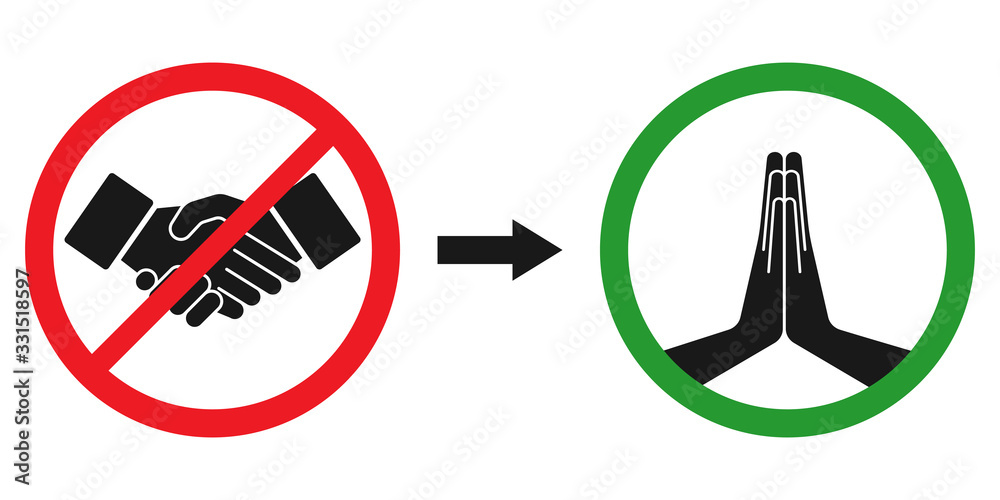 Raised hands in greeting, as an alternative to the traditional ...