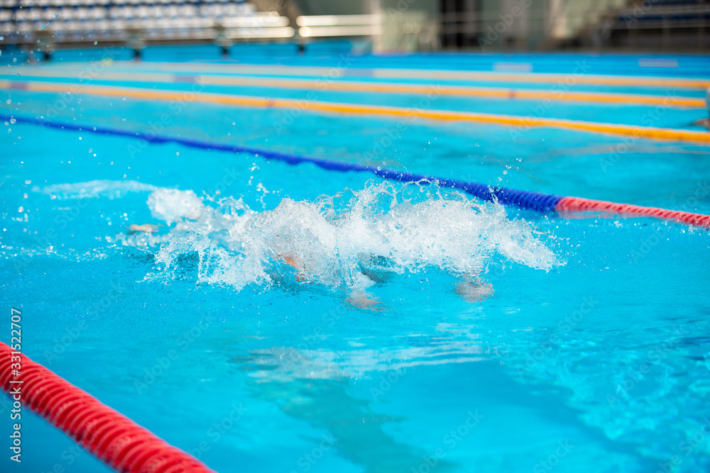 Water splash in swimming pool. Summer vacation holiday. Stock Photo ...
