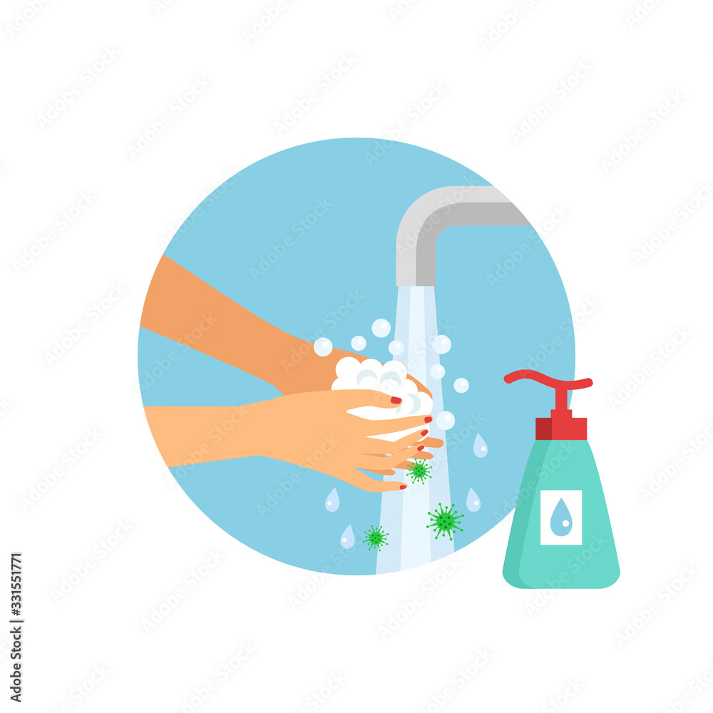 Washing hands. Wuhan coronavirus (COVID-19) outbreak infection ...