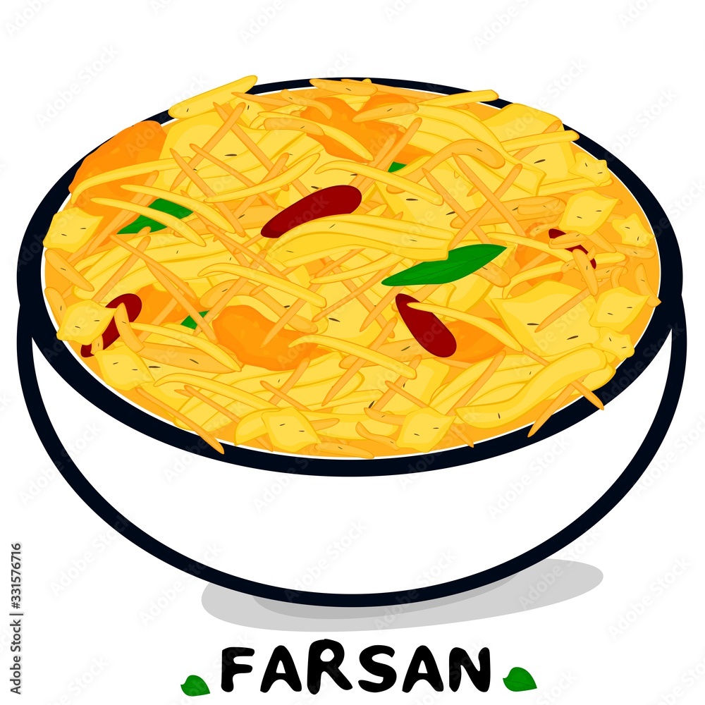 farsan indian Gujarati Food Vector Stock Vector | Adobe Stock