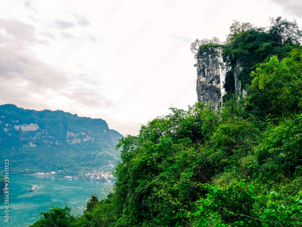 Three Gorges Tribe Scenic Spot along the Yangtze River; located in the ...