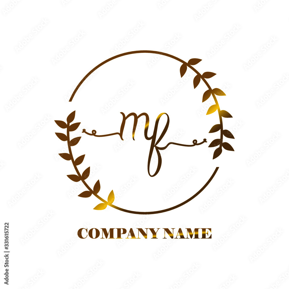 initial MF logo vector handwriting signature wedding Stock Vector ...