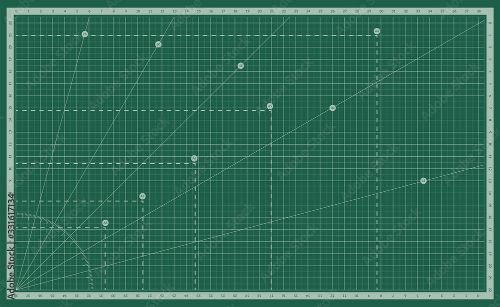 Self healing cutting mat with a metric scale grid Stock Vector | Adobe ...