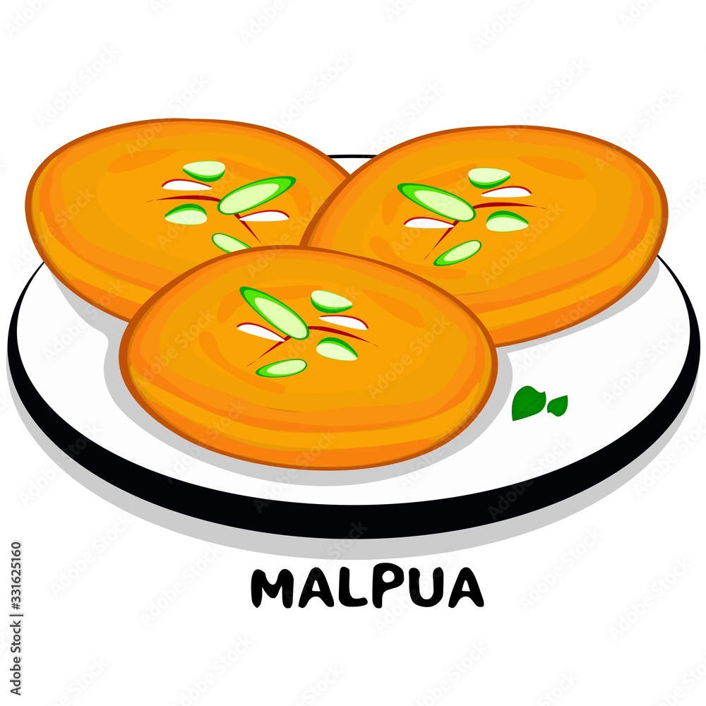 Malpua indian Rajasthani Food Vector Stock Vector | Adobe Stock