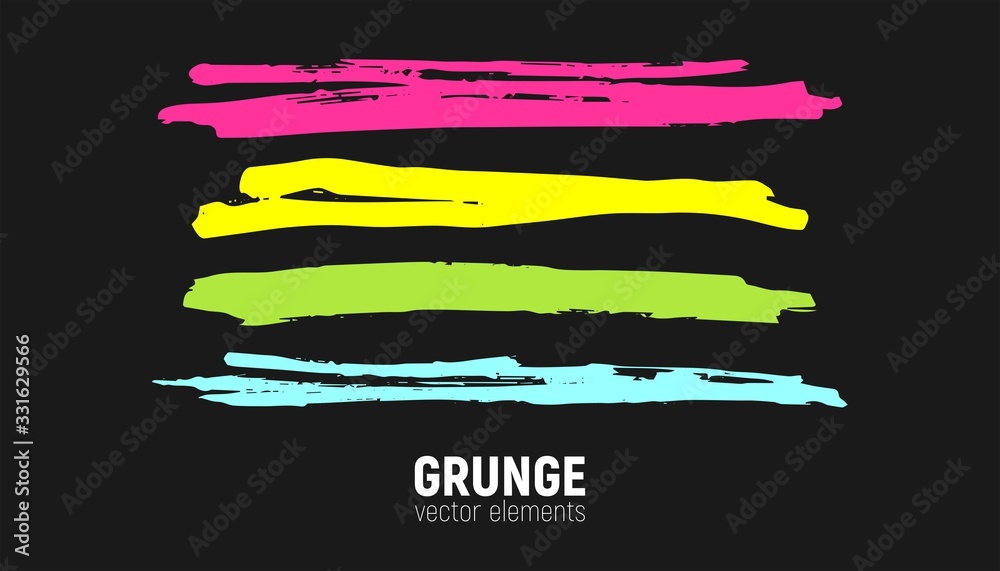 Grunge backgrounds set. Hand drawing vector brush strokes. Stock Vector ...
