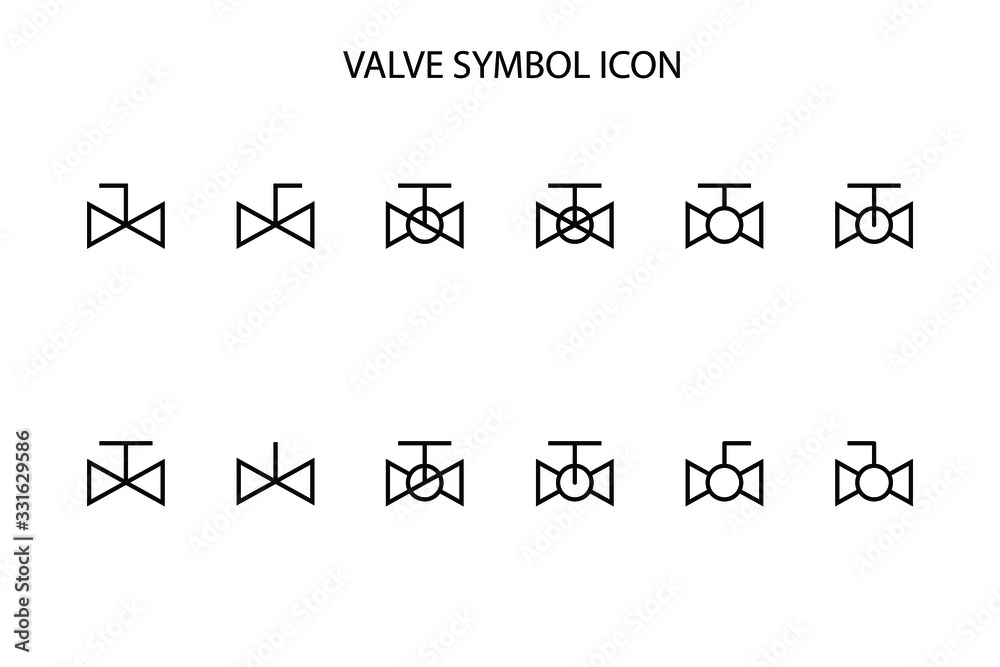 Valve symbol icon set, water valve icon Stock 벡터 | Adobe Stock