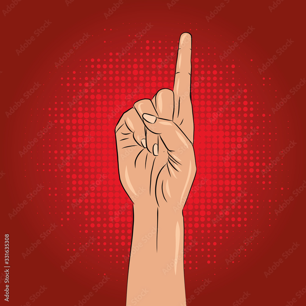 Achtung - Handzeichen, Illustration Stock Illustration | Adobe Stock