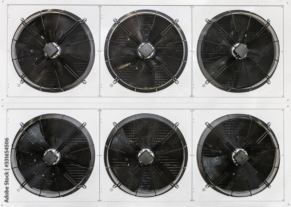 lot of fans in industrial cooling ventilation and air conditioning ...