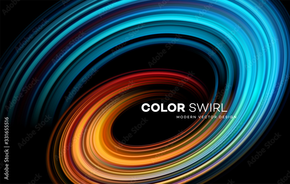 Color bright swirl organic 3d shape. Colored flow Trend design for web ...