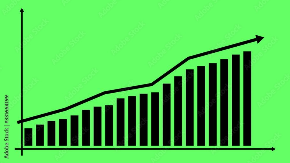 Financial growth chart with trend line graph. Growth bar chart of ...