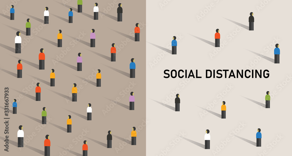 Social distancing prevention corona virus covid-19 ector illustration ...