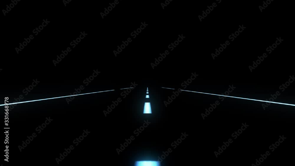 Road Sign Lane Technology Background Loop/ 4k animation of a road with ...