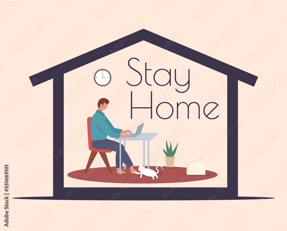 Stay home during the coronavirus epidemic. Staying at home in self ...