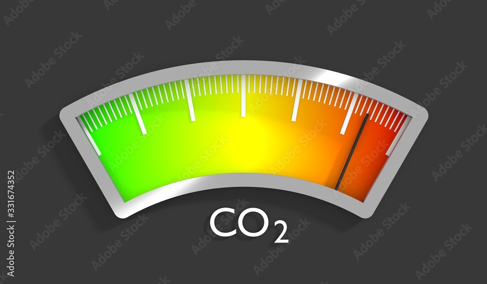 Gradient scale. Global warming concept. Carbon dioxide level measuring ...