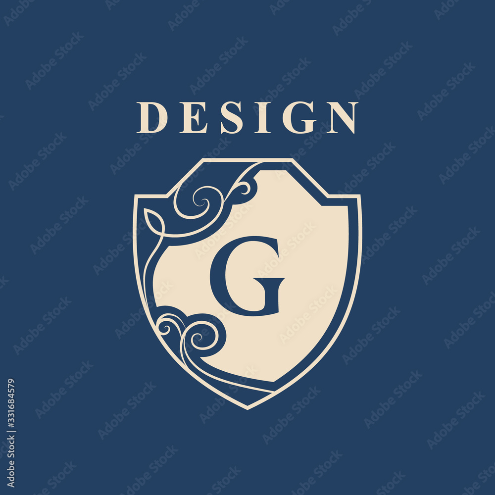 Creative Monogram. Template with letter G. Stylish Refined Emblem ...
