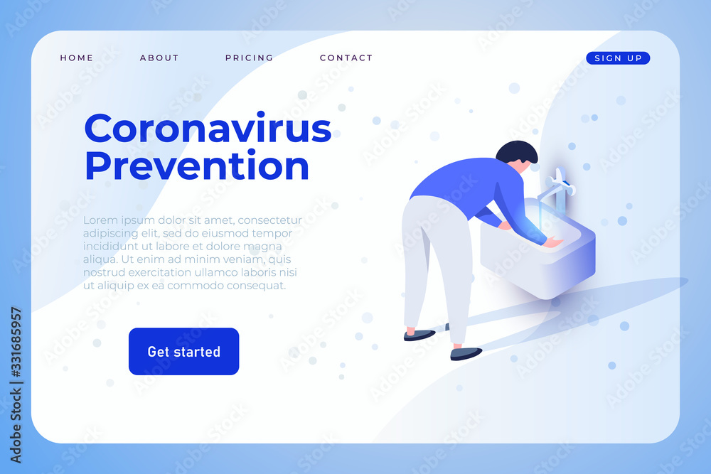 Covid-19 coronavirus infection banner concept, poster template. Healthy ...