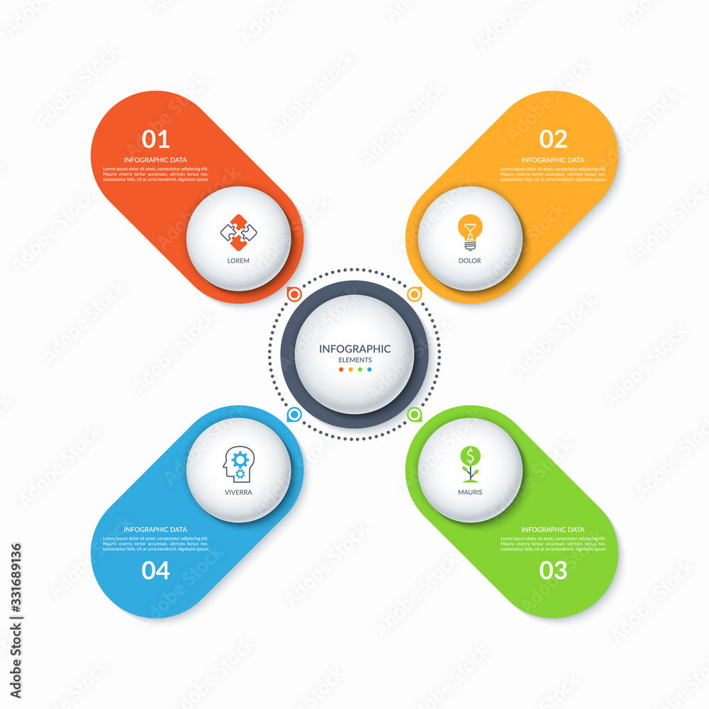 Infographic diagram with 4 options. Can be used as a chart, graph ...