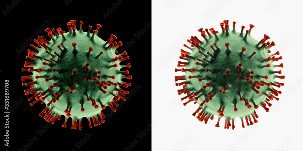 3D cgi digital render concept illustration of COVID-19 coronavirus ...